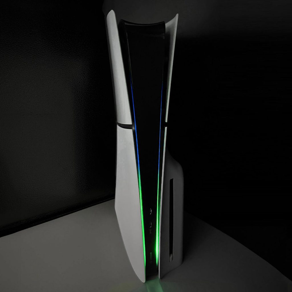 PS5 Slim Power Light Decal – Blue-Green – FlamingToast