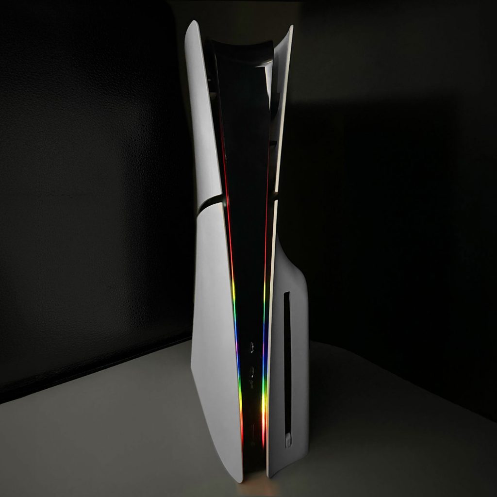 PS5 Slim Power Light Decal – Double Rainbow – FlamingToast