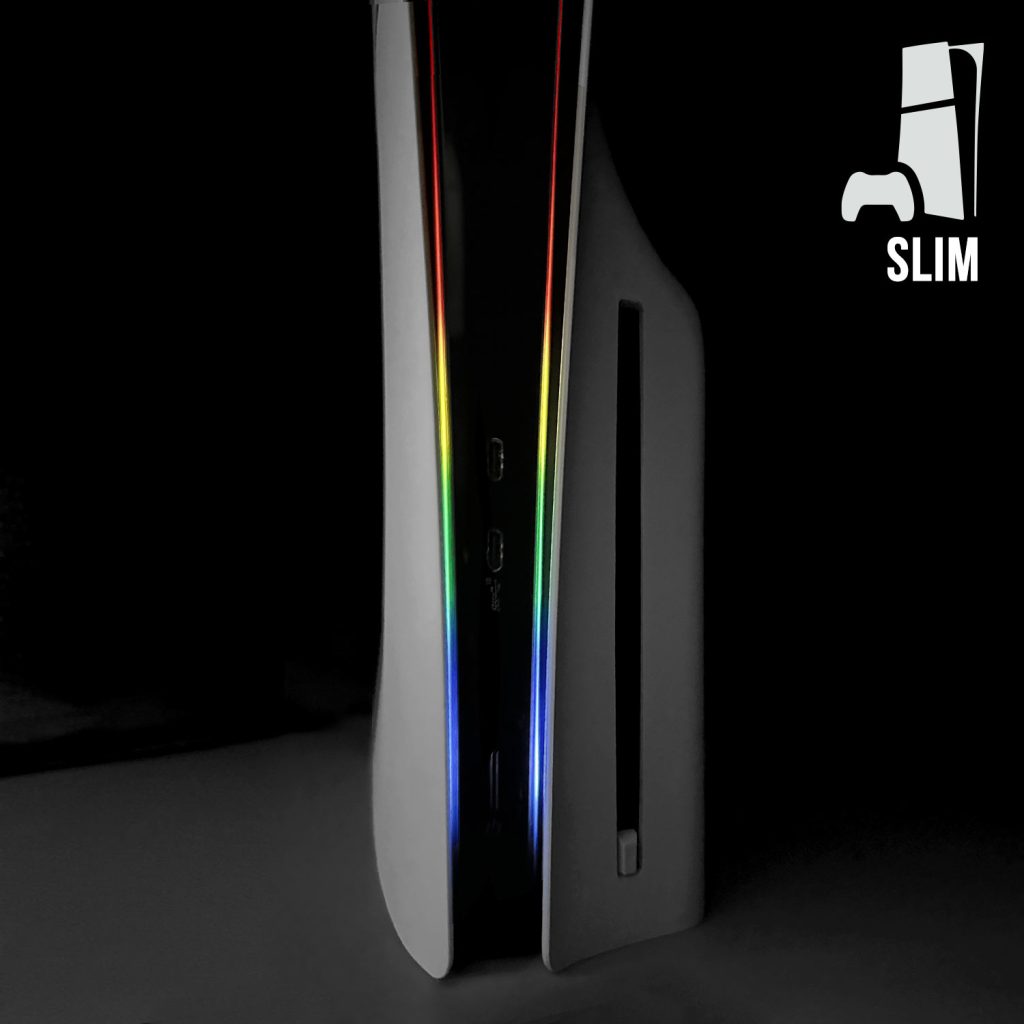 PS5 Slim Power Light Decal – Rainbow – FlamingToast
