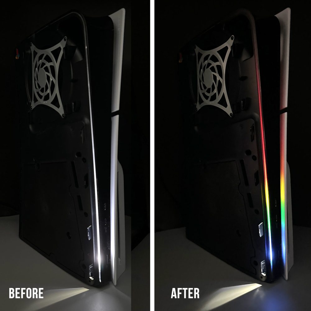 PS5 Slim Power Light Decal – Rainbow – FlamingToast