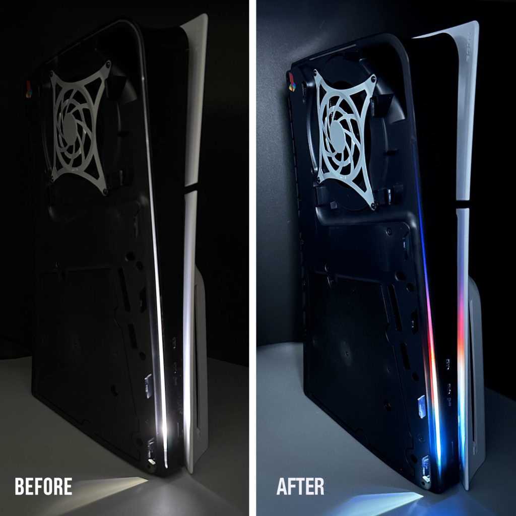 PS5 Slim Power Light Decal – Sunset – FlamingToast